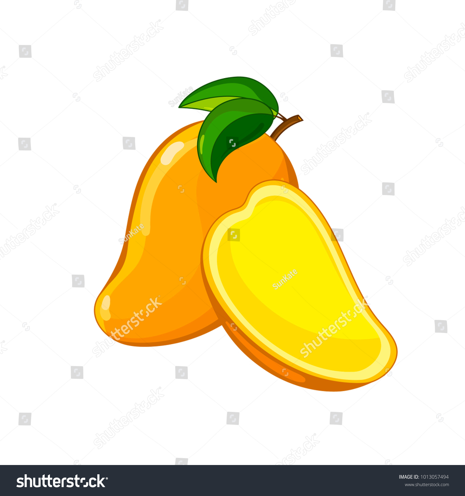 Mango Slice Vector Set. Mango Illustration Fruit Vector Design Stock ...