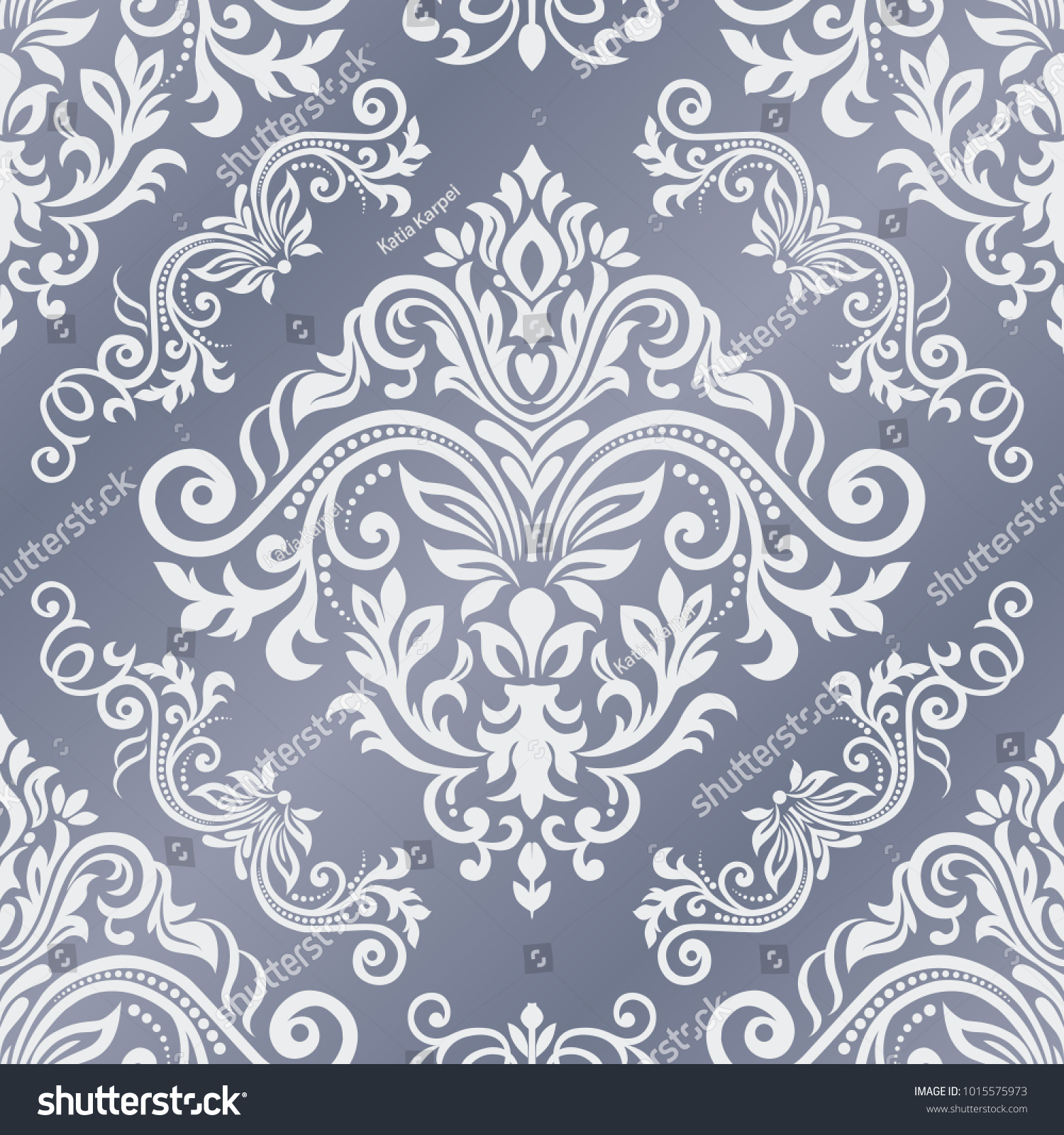 Damask seamless pattern for design. Vector Illustration_站酷海洛_正版图片_视频_字体 ...