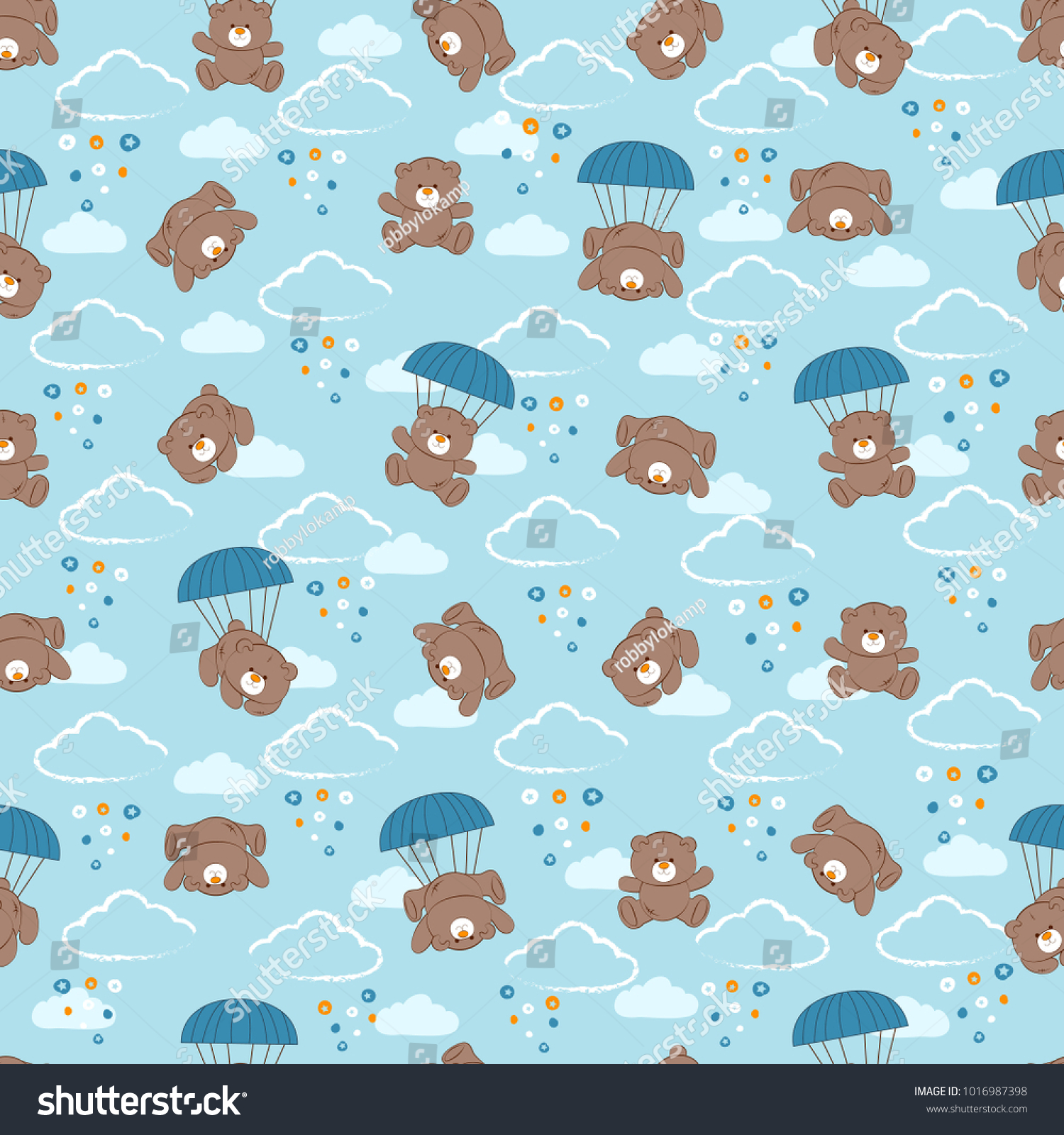 Cute kids pattern bear for girls and boys. Colorful bears on the ...