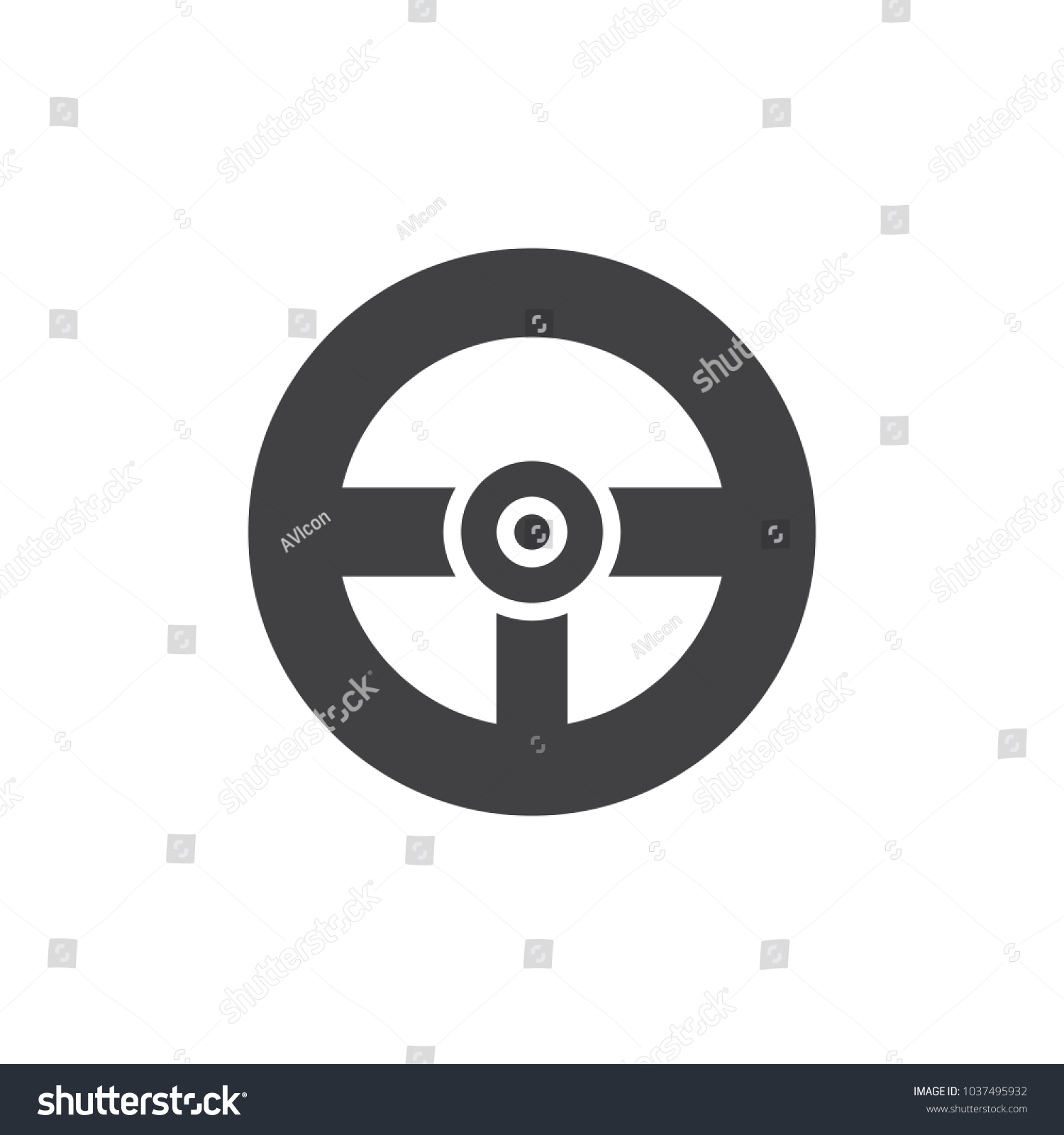 Steering wheel vector icon. filled flat sign for mobile concept and web ...