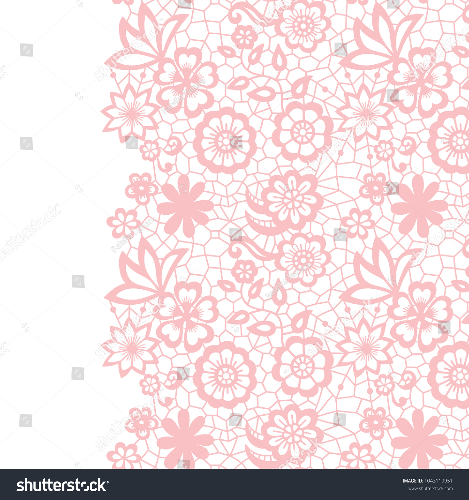 Seamless lace border. Vector illustration. Gentle lacy vintage elegant ...