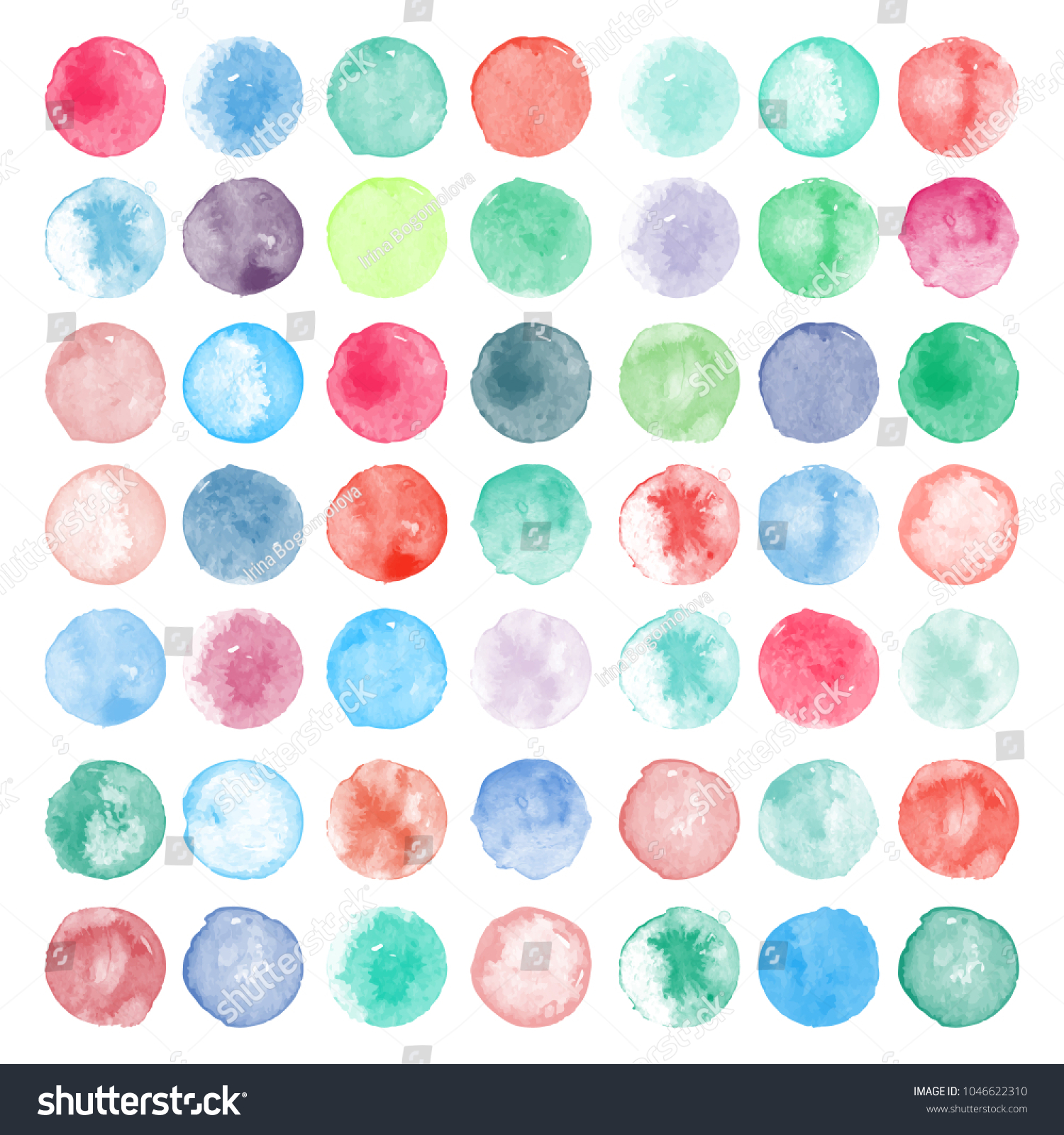 Set of watercolor shapes. Watercolors blobs. Set of colorful watercolor ...