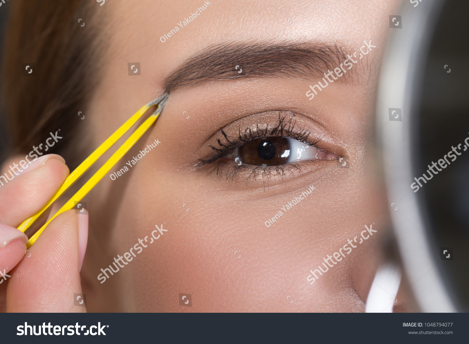 Always perfect. Close up part of face of positive young woman is ...