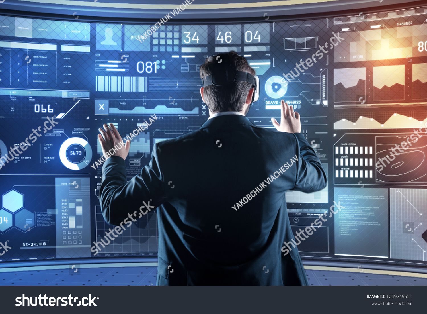 Unusual work. Calm clever reliable programmer looking concentrated ...