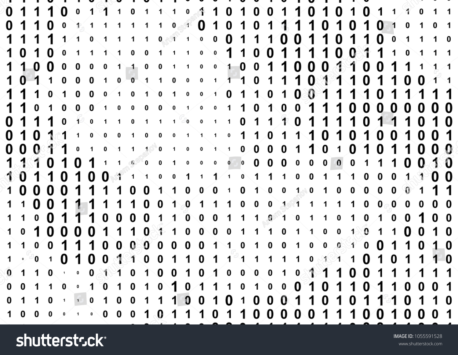Binary Computer Code Background. Gradient 01 Numbers Pattern. Data and ...
