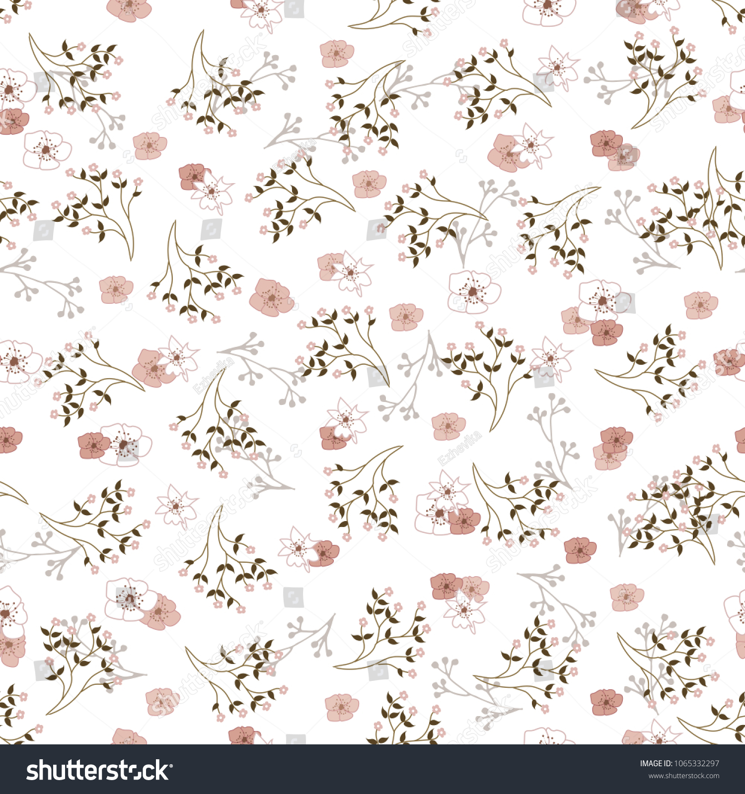 Vector abstract seamless simple floral pattern. Flower pattern. Spring ...