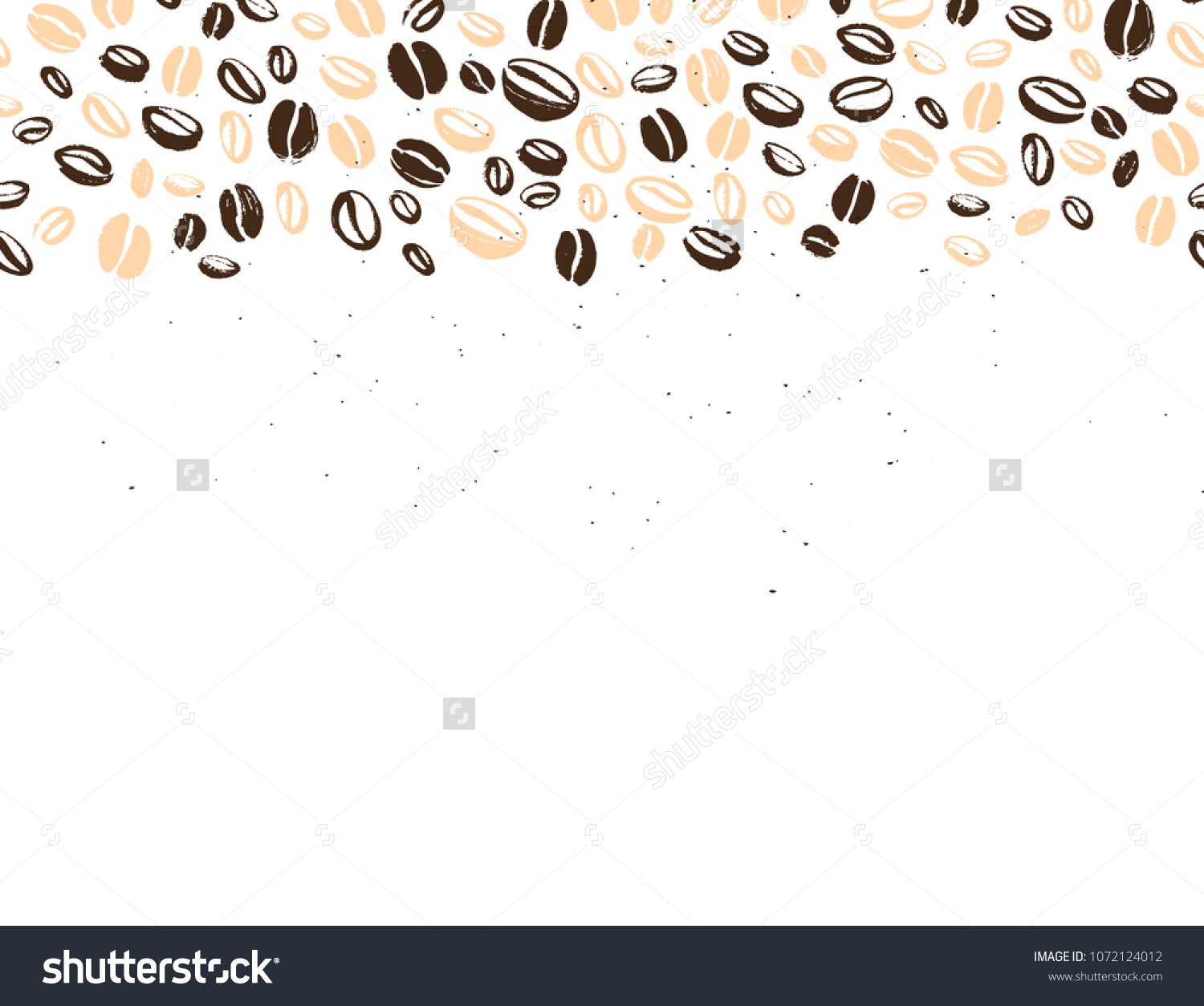 Seamless coffee backdrop design with hand drawn coffee beans isolated ...