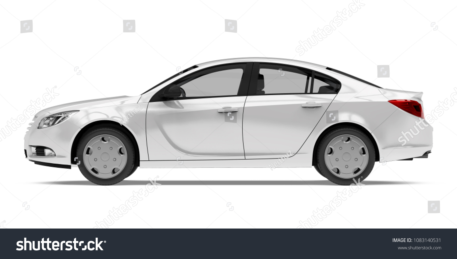 Sedan Car Isolated (side view). 3D rendering_站酷海洛_正版图片_视频_字体_音乐素材交易平台_站 ...