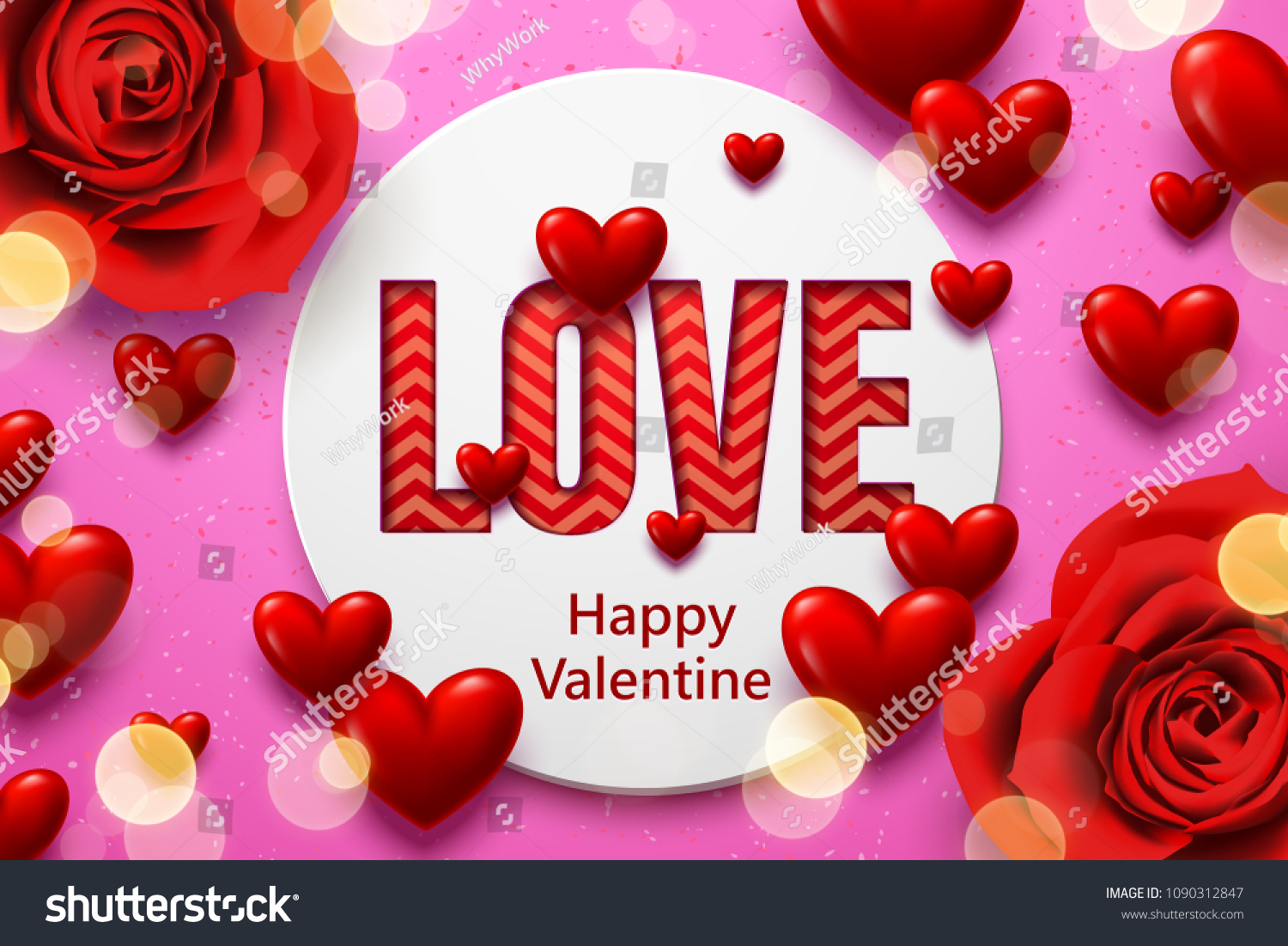 Vector Valentine's Day design red heart-shaped balloon paper cut love ...