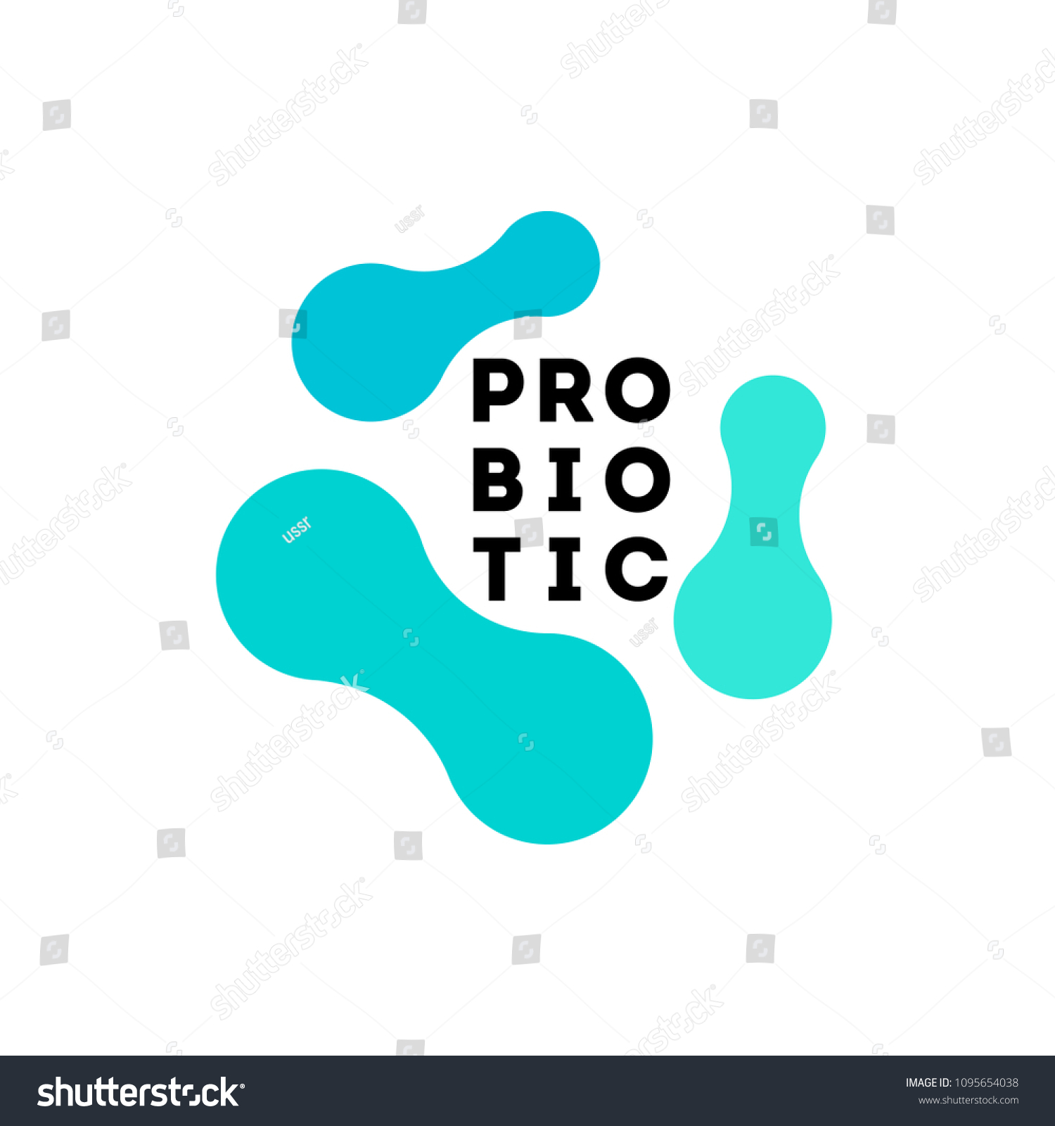 Simple logo template or icon of green probiotics bacteria as healthy ...