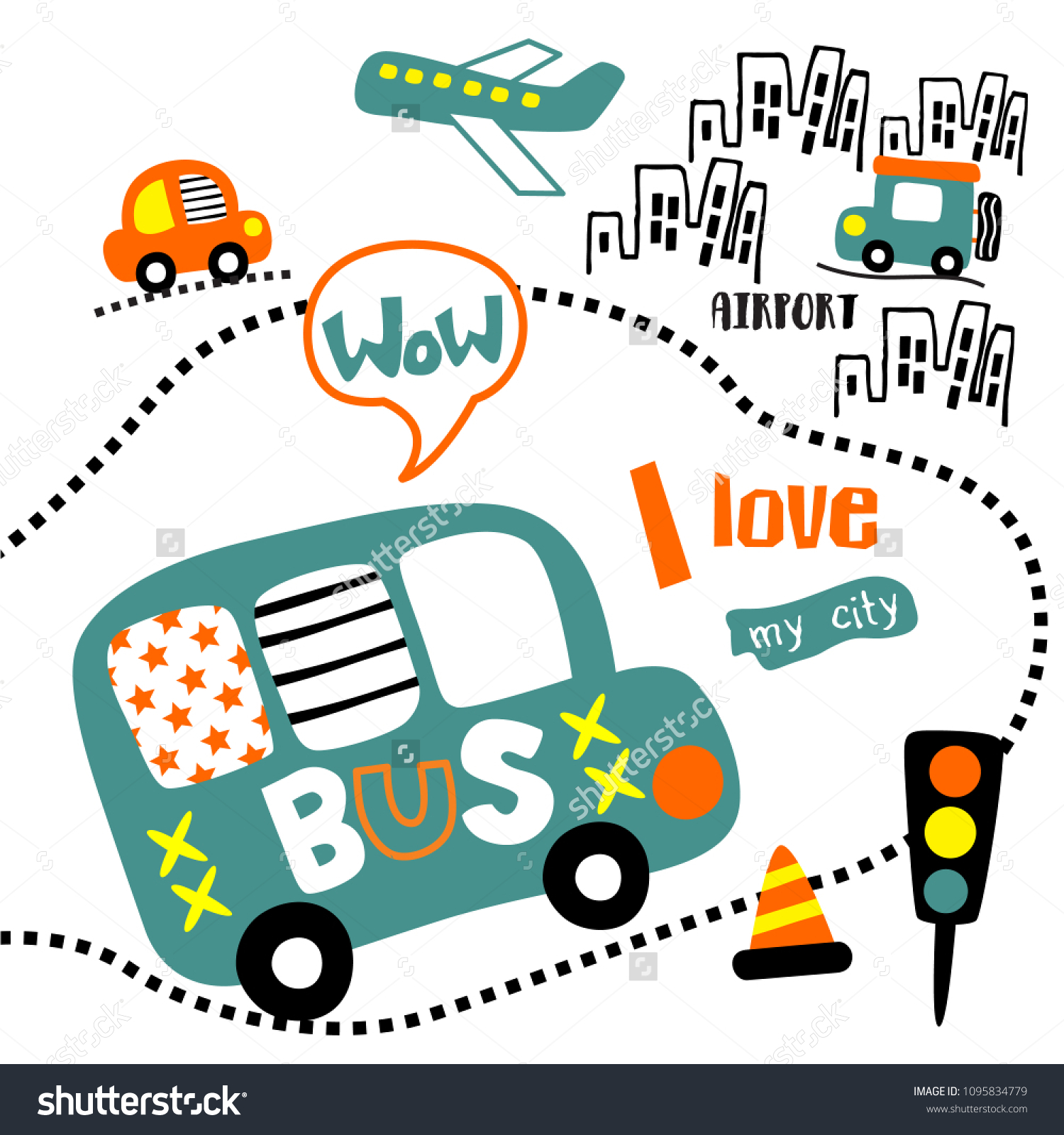 bus on the city vector illustration_站酷海洛_正版图片_视频_字体_音乐素材交易平台_站酷旗下品牌