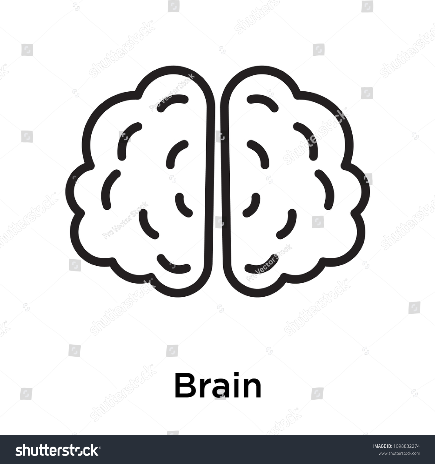 Brain icon isolated on white background for your web and mobile app ...