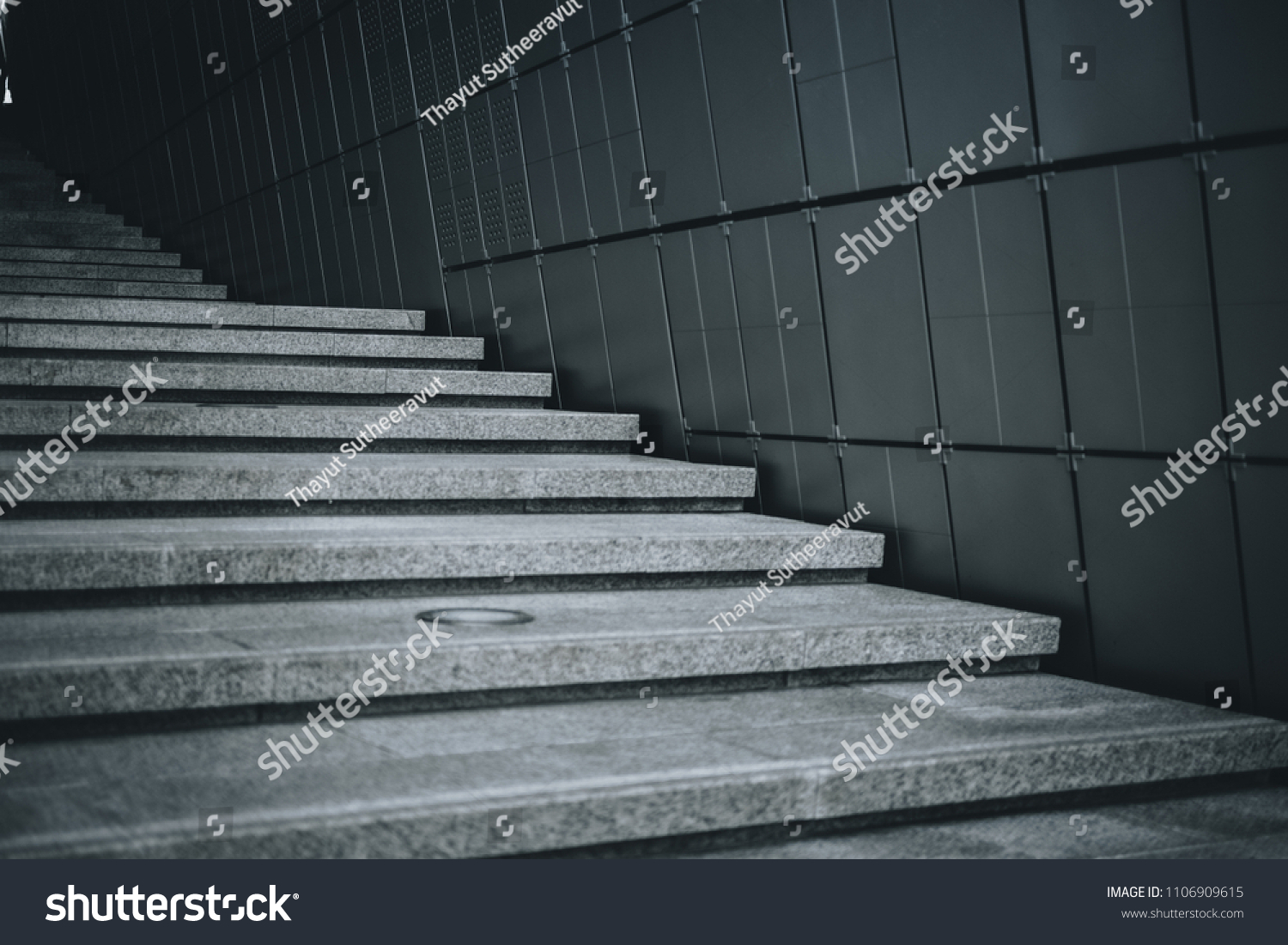a modern architecture loft concept design of concrete stair with ...