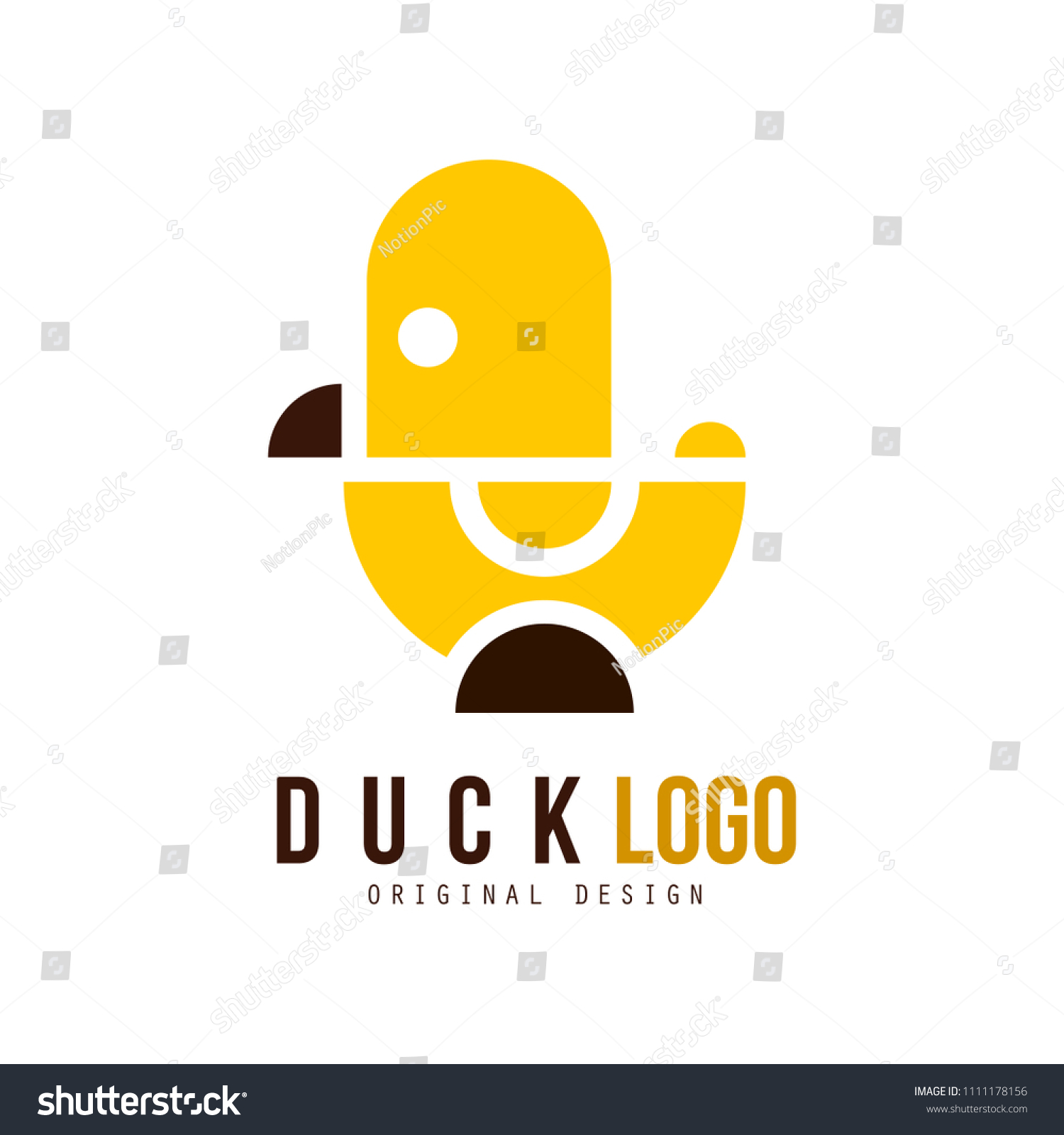 Duck logo original design creative badge with yellow toy rubber duck ...