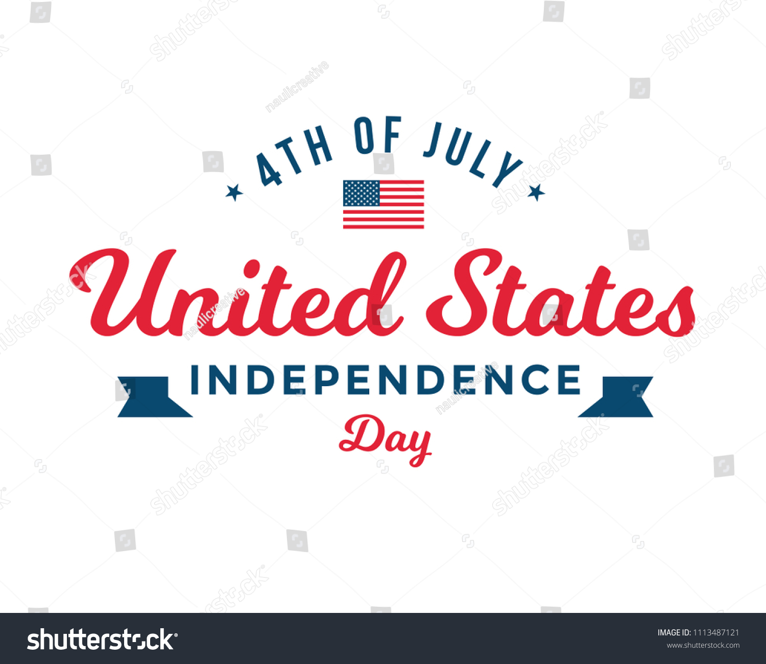 Vintage United States Of America 4th July Independence Day Logo Badge ...