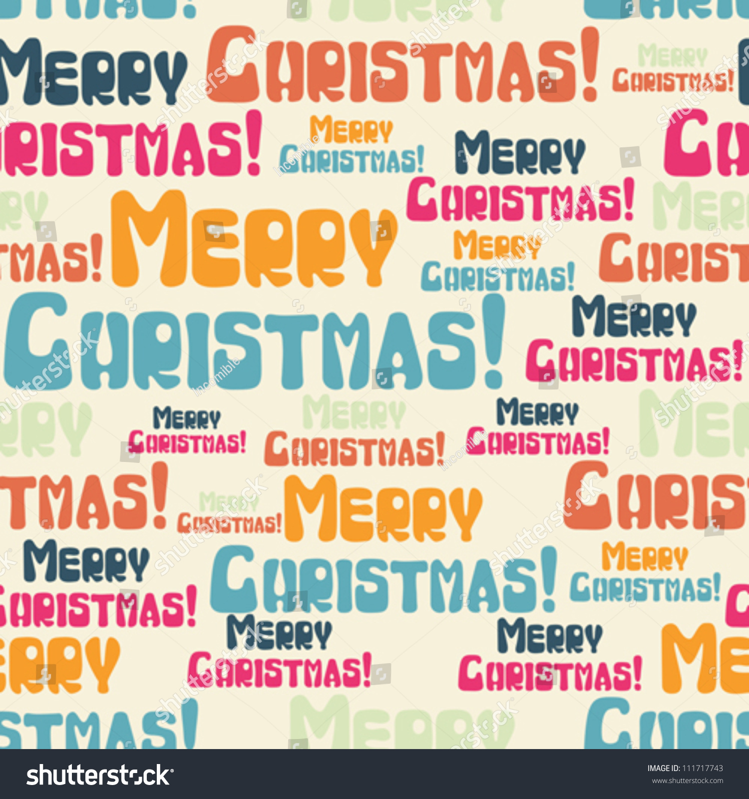 Vector seamless pattern with colored Merry Christmas._站酷海洛_正版图片_视频_字体 ...