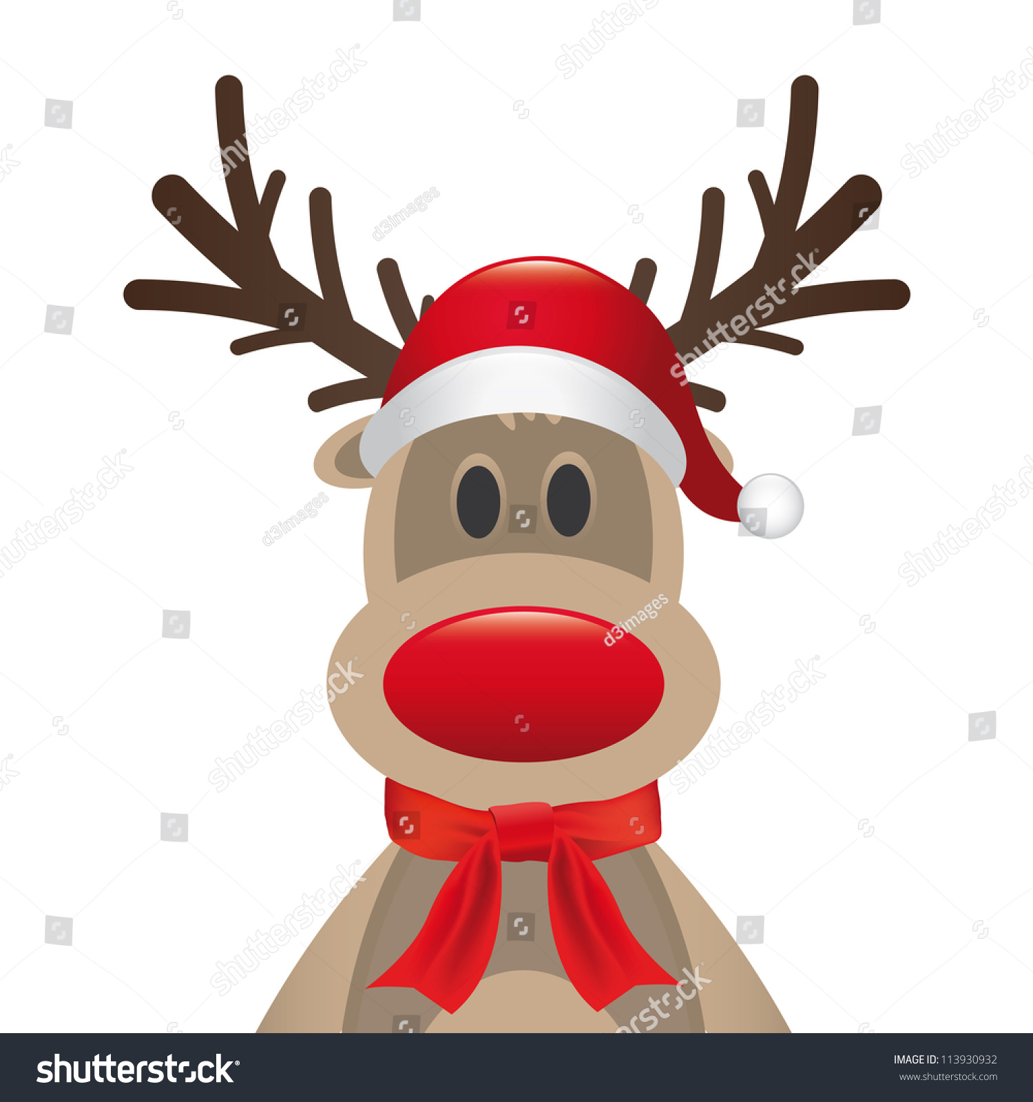 reindeer red nose santa hat scarf_站酷海洛_正版图片_视频_字体_音乐素材交易平台_站酷旗下品牌