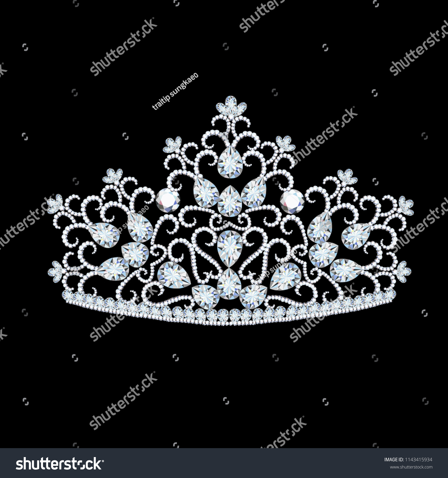 Beautiful diamond crown princess vector illustration_站酷海洛_正版图片_视频_字体_音乐 ...