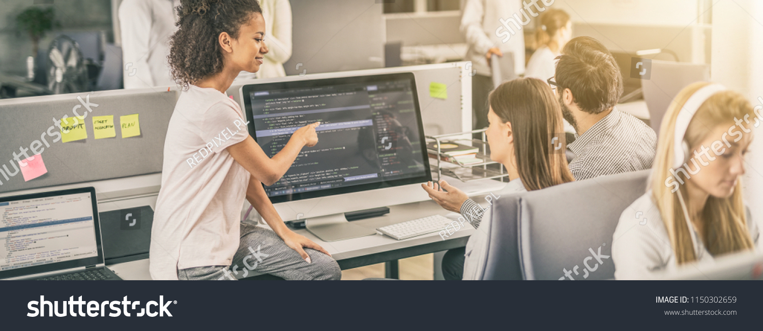 Developing programming and coding technologies. Website design ...