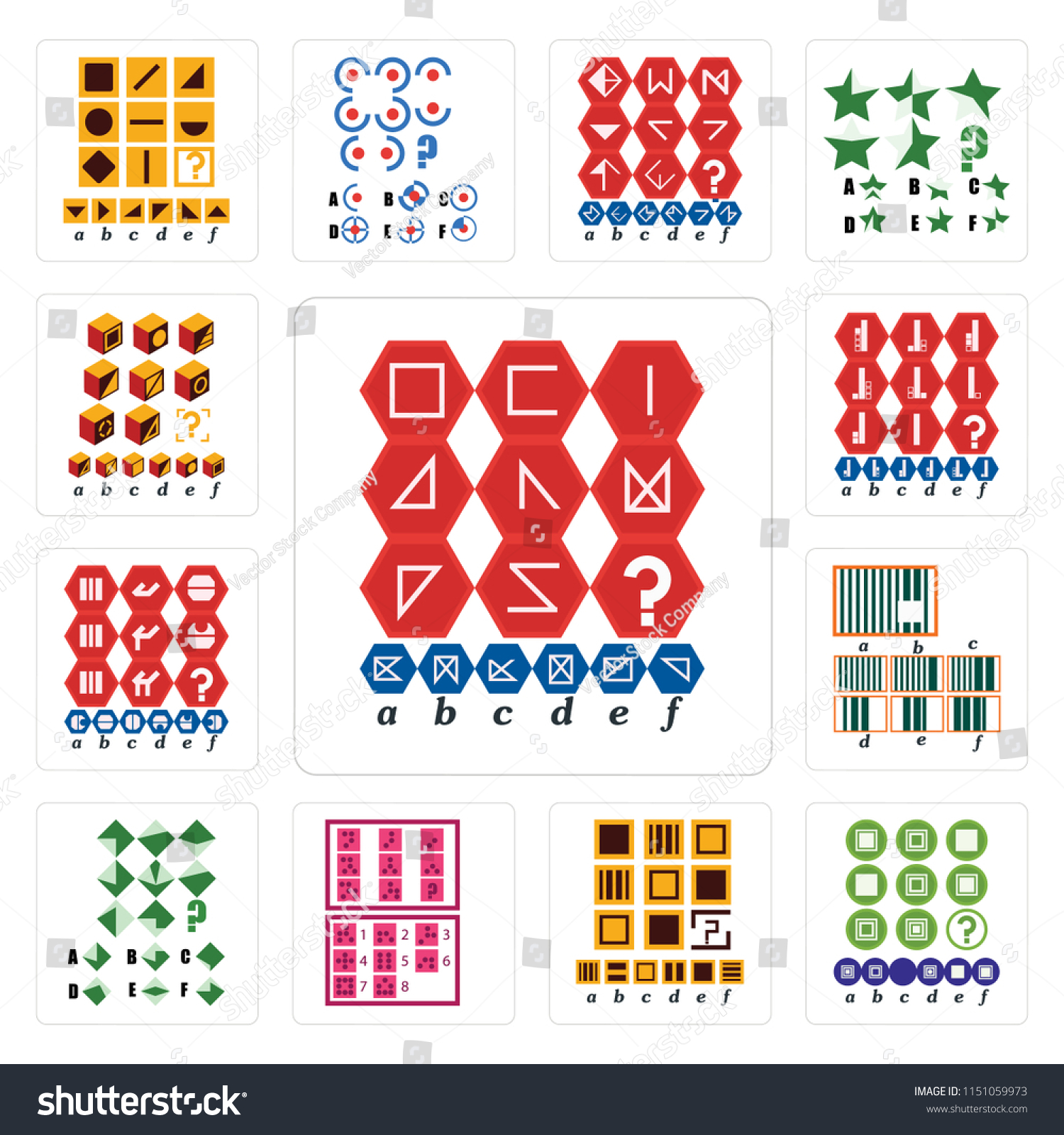 Set Of 13 simple editable icons such as IQ test. Choose correct answer ...