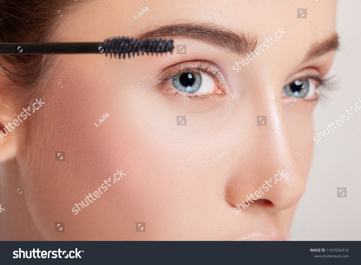 beautiful thick eyebrows a vivid glance. perfect eyebrows tattoo of eyebrows or make-up ...
