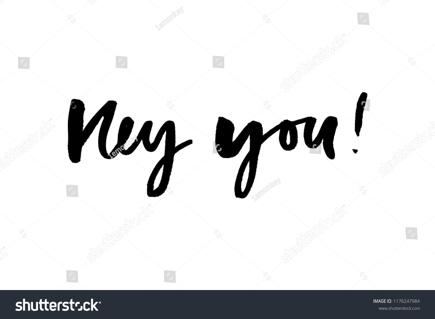 slogan Hey you phrase graphic vector Print Fashion lettering_站酷海洛_正版图片 ...