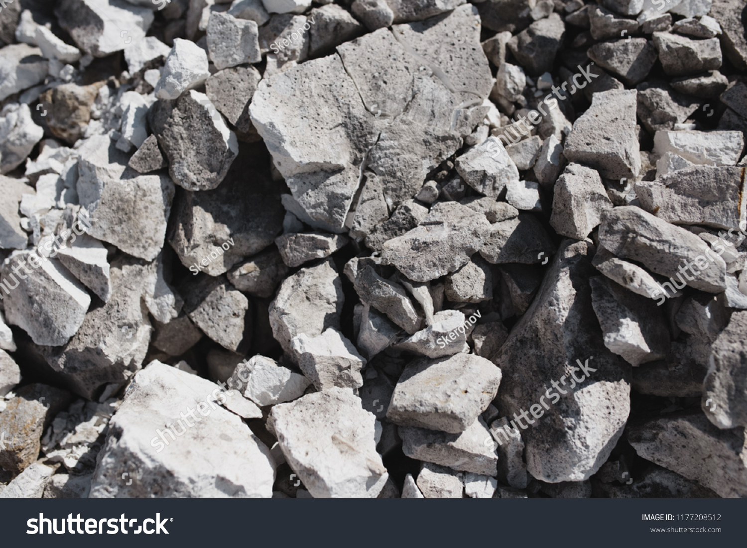 chalk quarry. large white stones. deposits of Cretaceous rocks ...