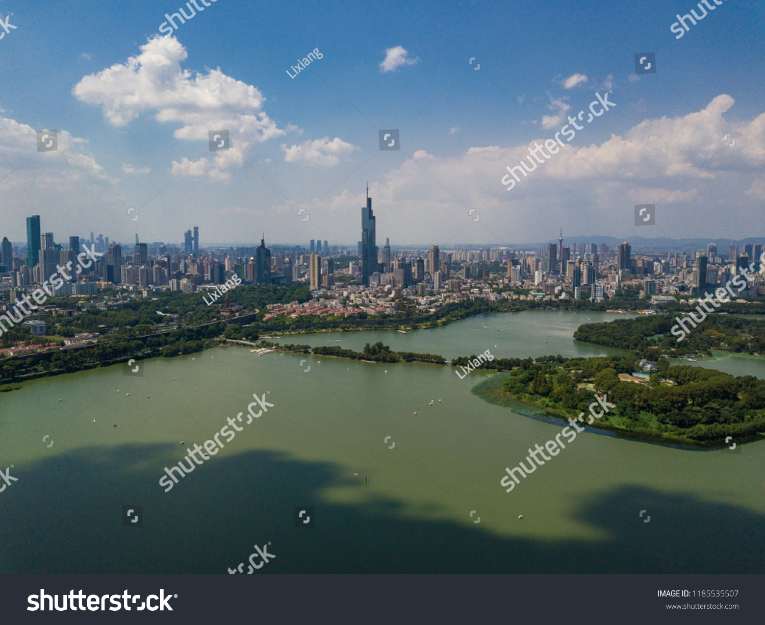 Skyline of Nanjing City Under Blue Sky in A Sunny Day in Summer_站酷海洛_正版 ...