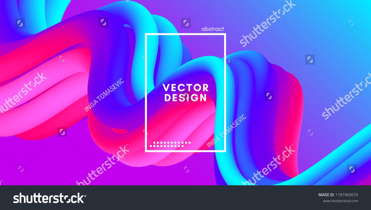 Colorful Fluid Shape. Vector Illustration. 3d Abstract Background. Flow ...