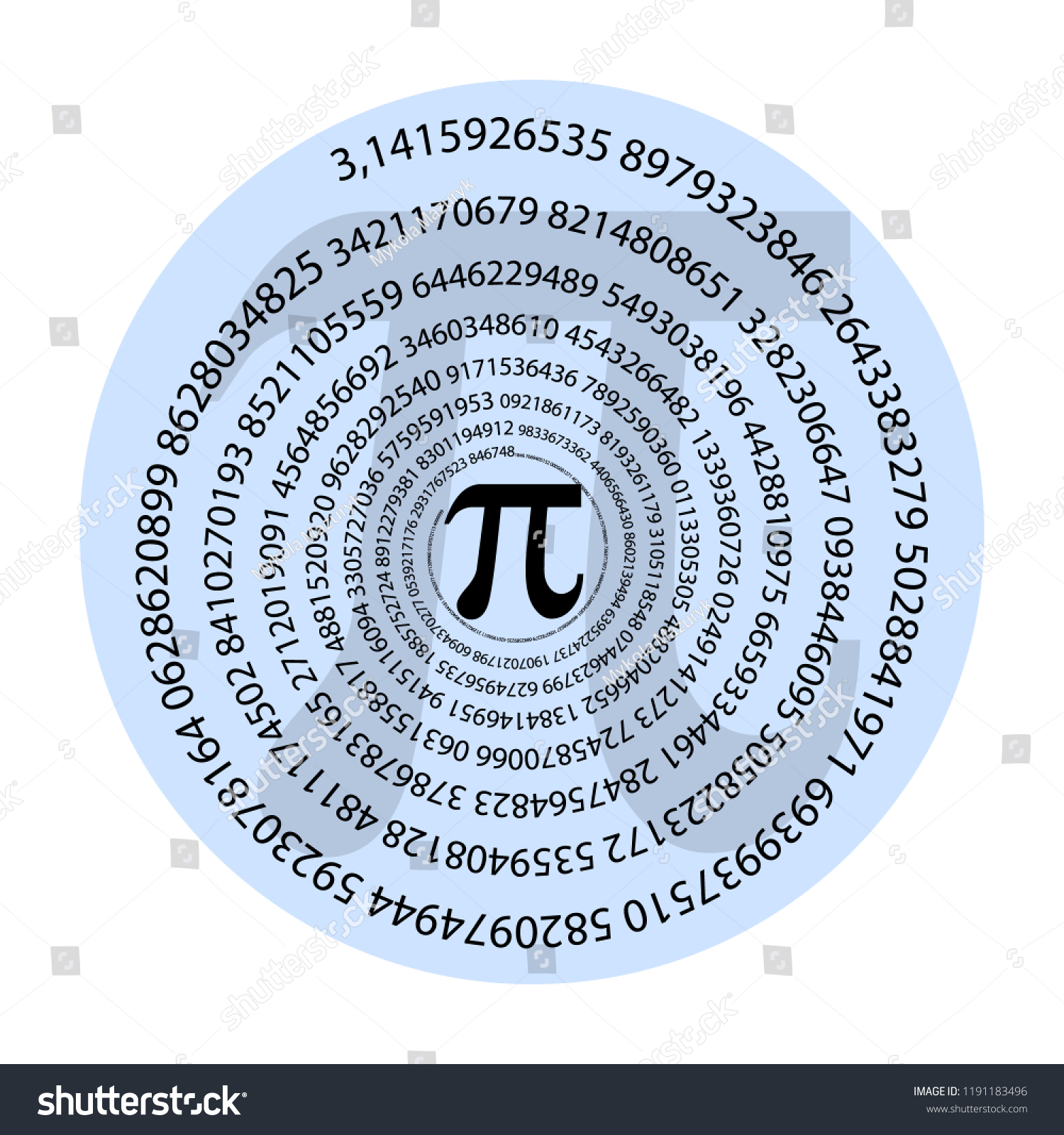 the number of pi in a spiral and many numbers after the decimal point_站 ...