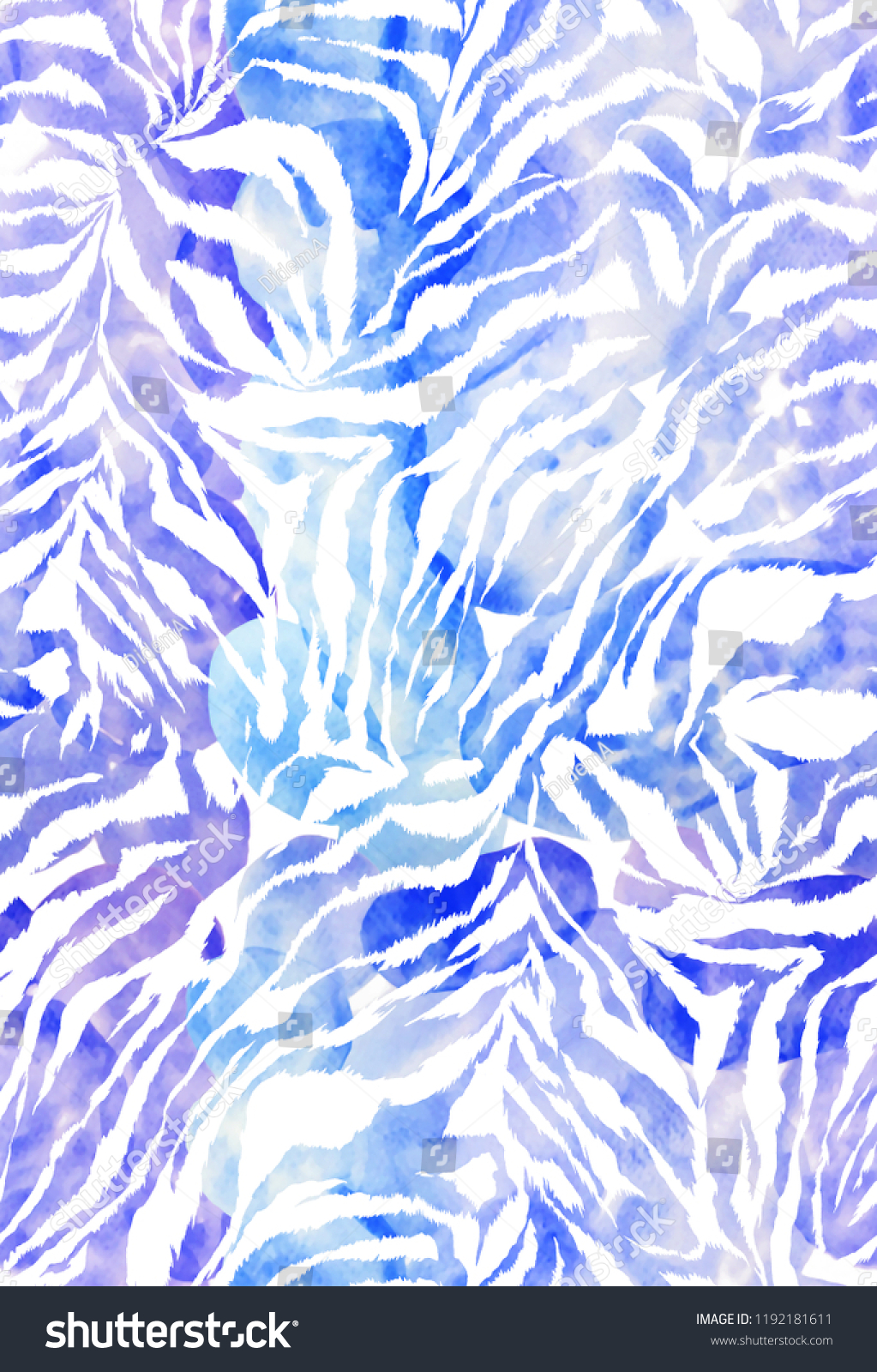 Seamless Endless Hand Drawn Watercolor Abstract Animal Skin Zebra ...