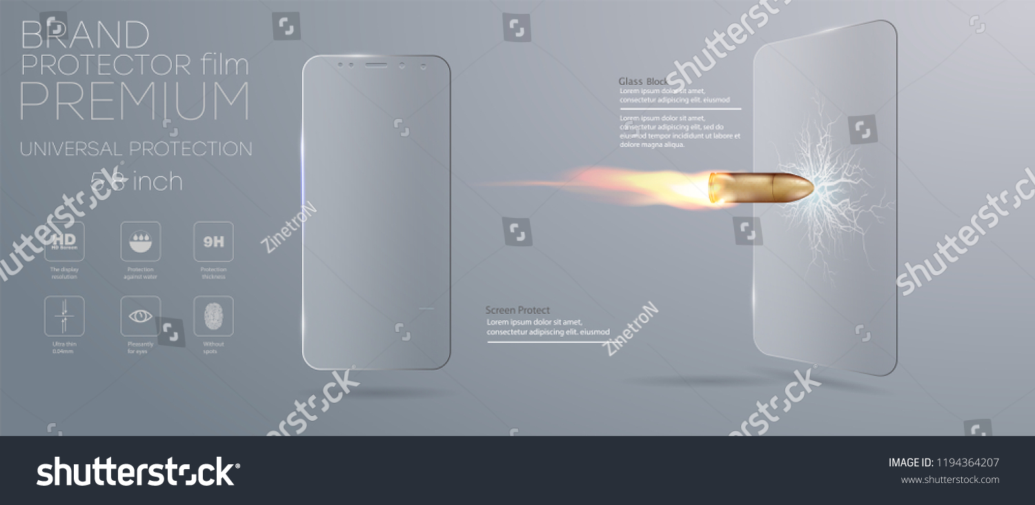 Shot a bullet in protective glass a crack on glass. Screen Protector ...