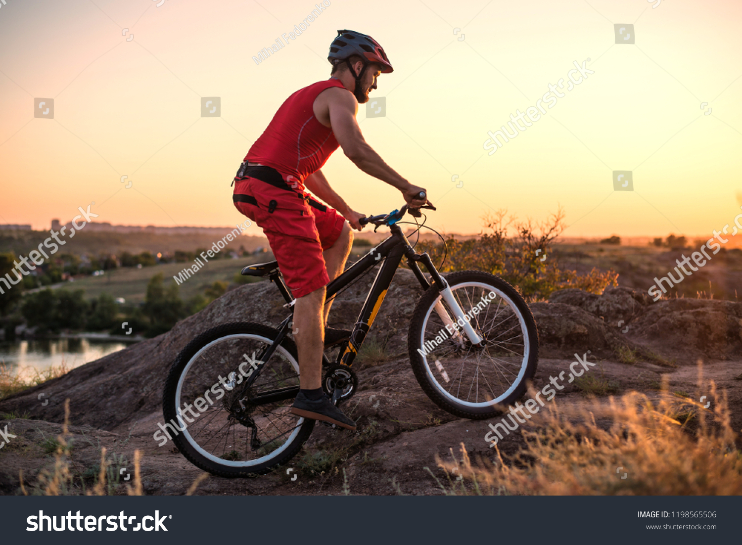 Professional cyclist riding a bike active lifestyle. The concept of ...