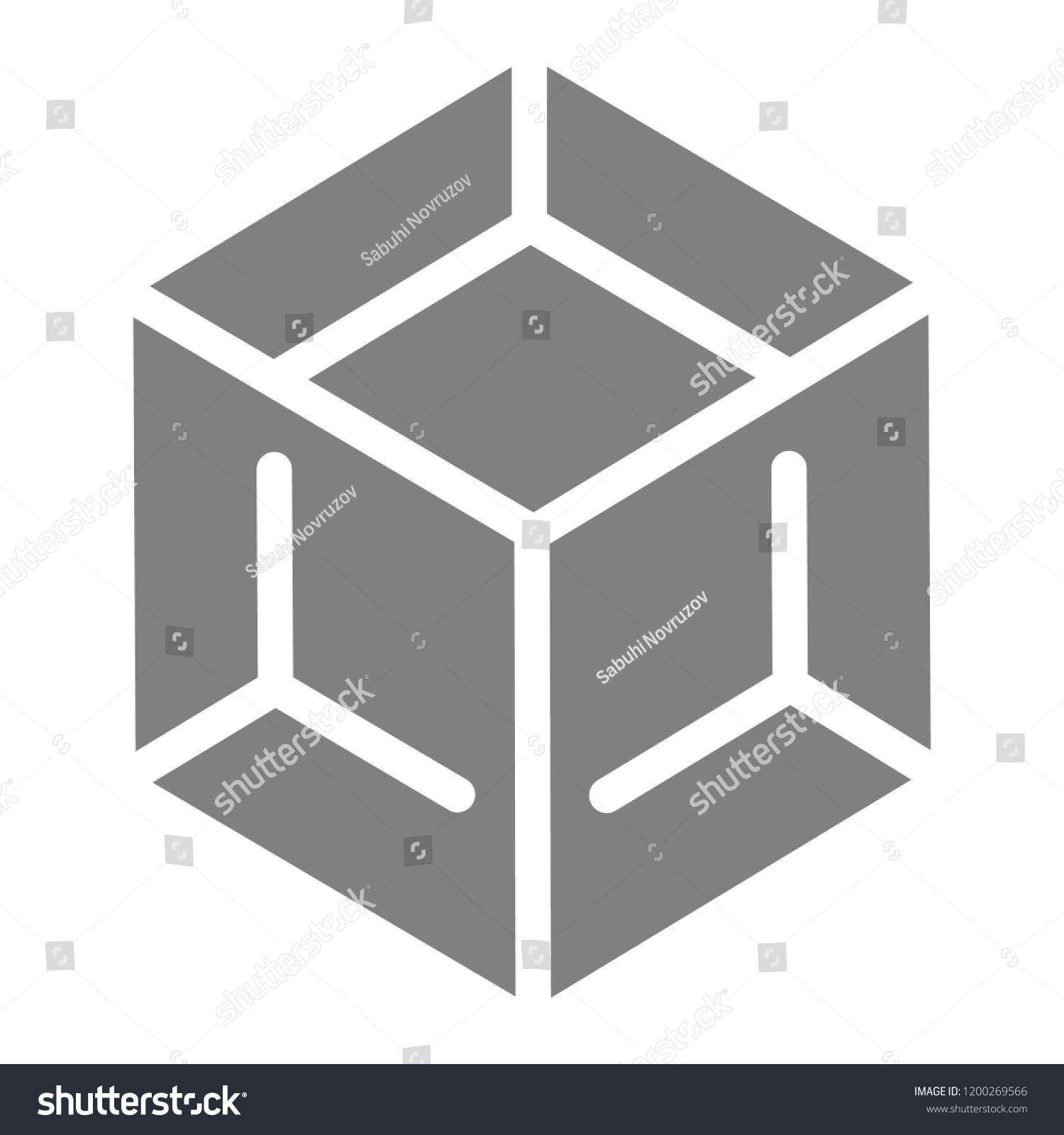 Block solid icon. Cube vector illustration isolated on white. Box glyph ...
