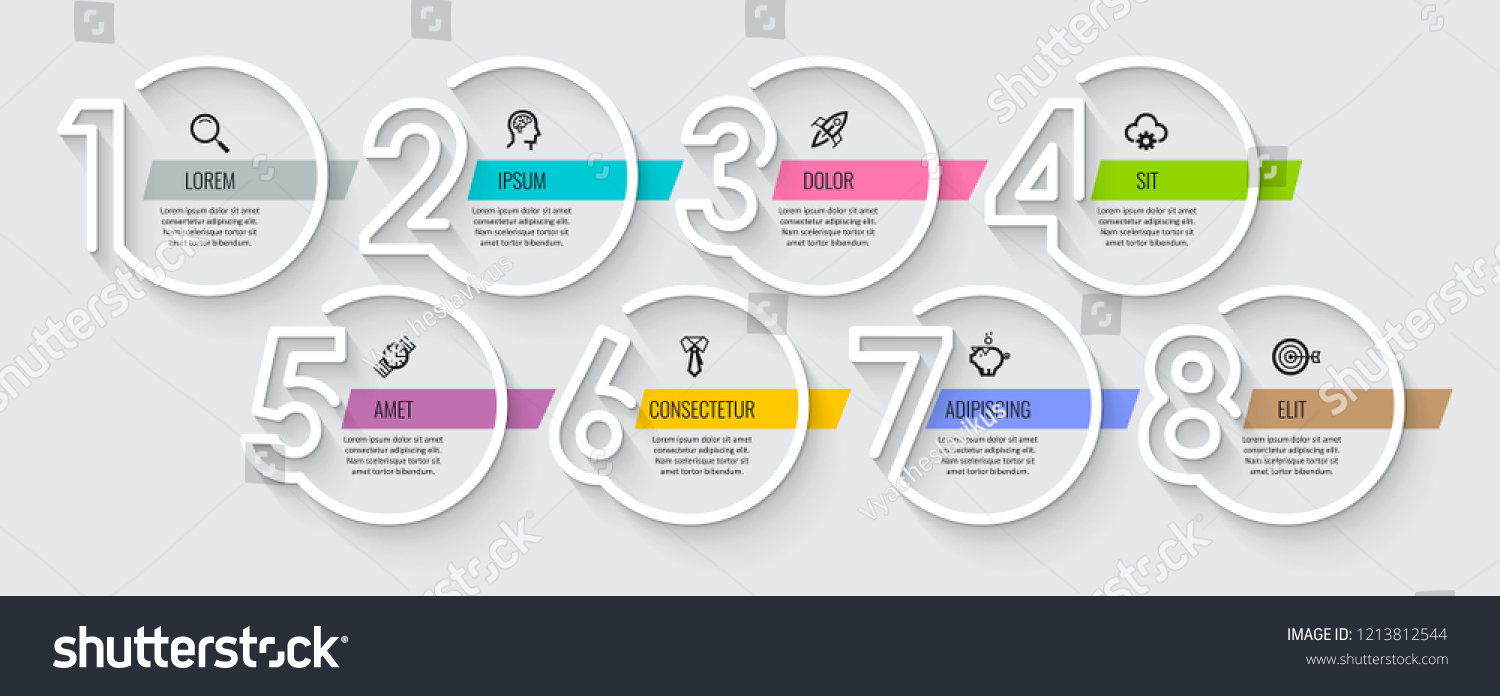 Vector Infographic design template with icons and 8 numbers options or ...