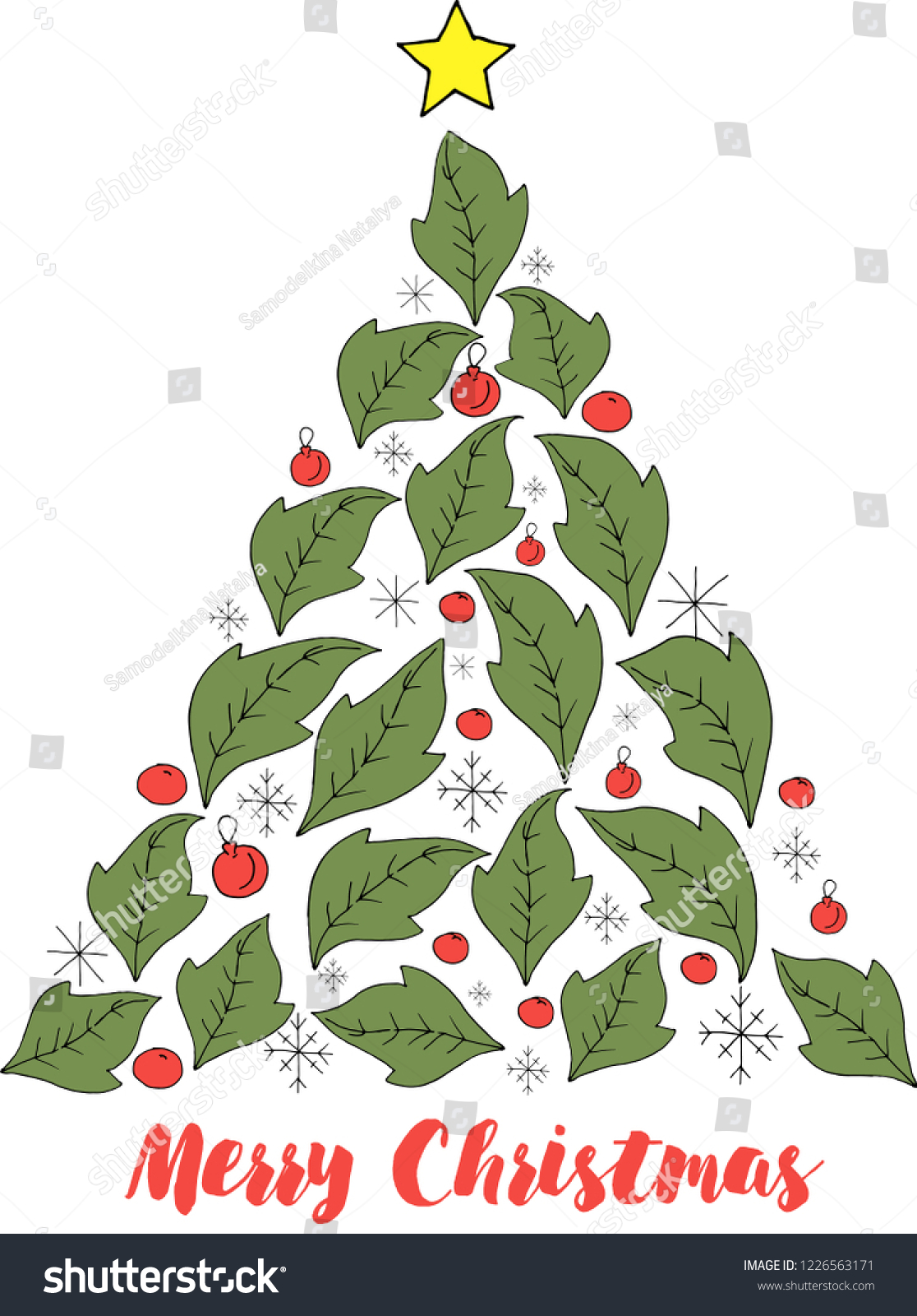 Vector illustration of Christmas tree._站酷海洛_正版图片_视频_字体_音乐素材交易平台_站酷旗下品牌