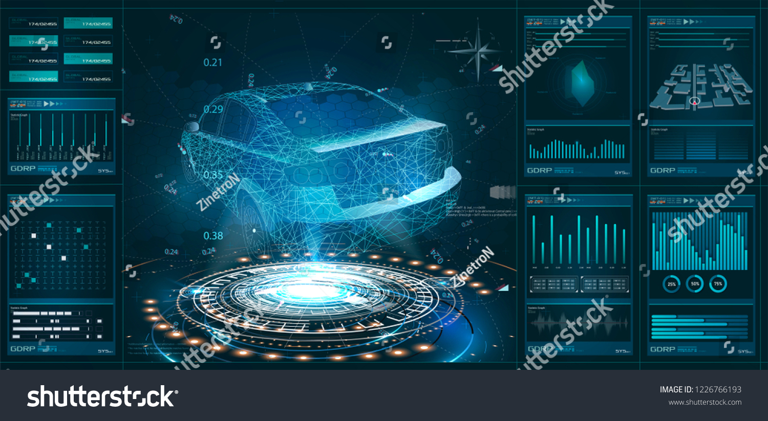 Futuristic user interface. HUD UI. Abstract virtual graphic touch user ...