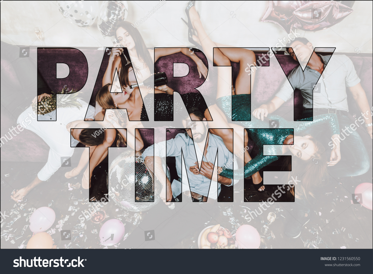 Collage After Party Time Mess Drunk People Sleep. Friends Lying Chaotically on Lilac Sofa ...