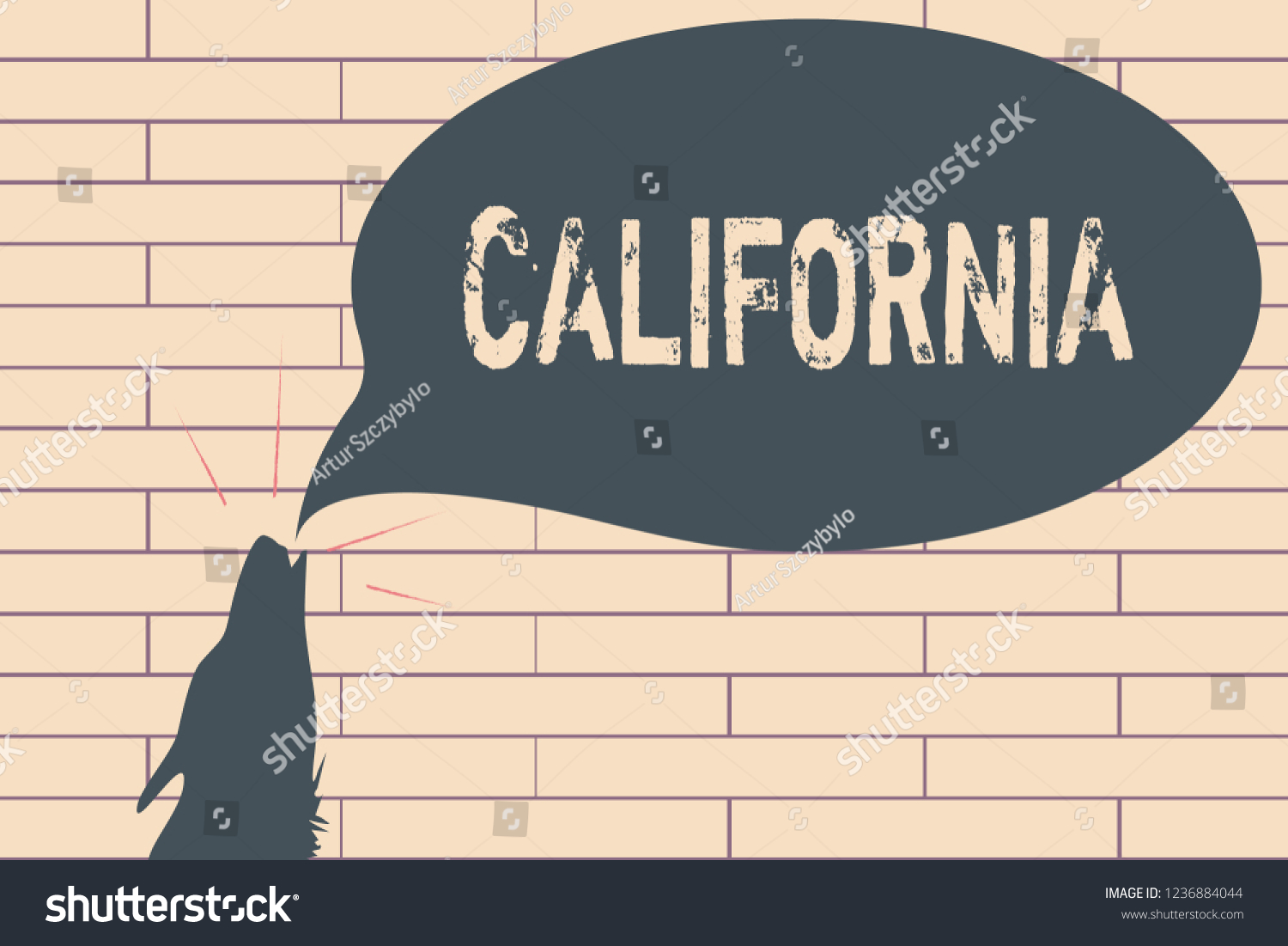 Handwriting text writing California. Concept meaning State on west ...
