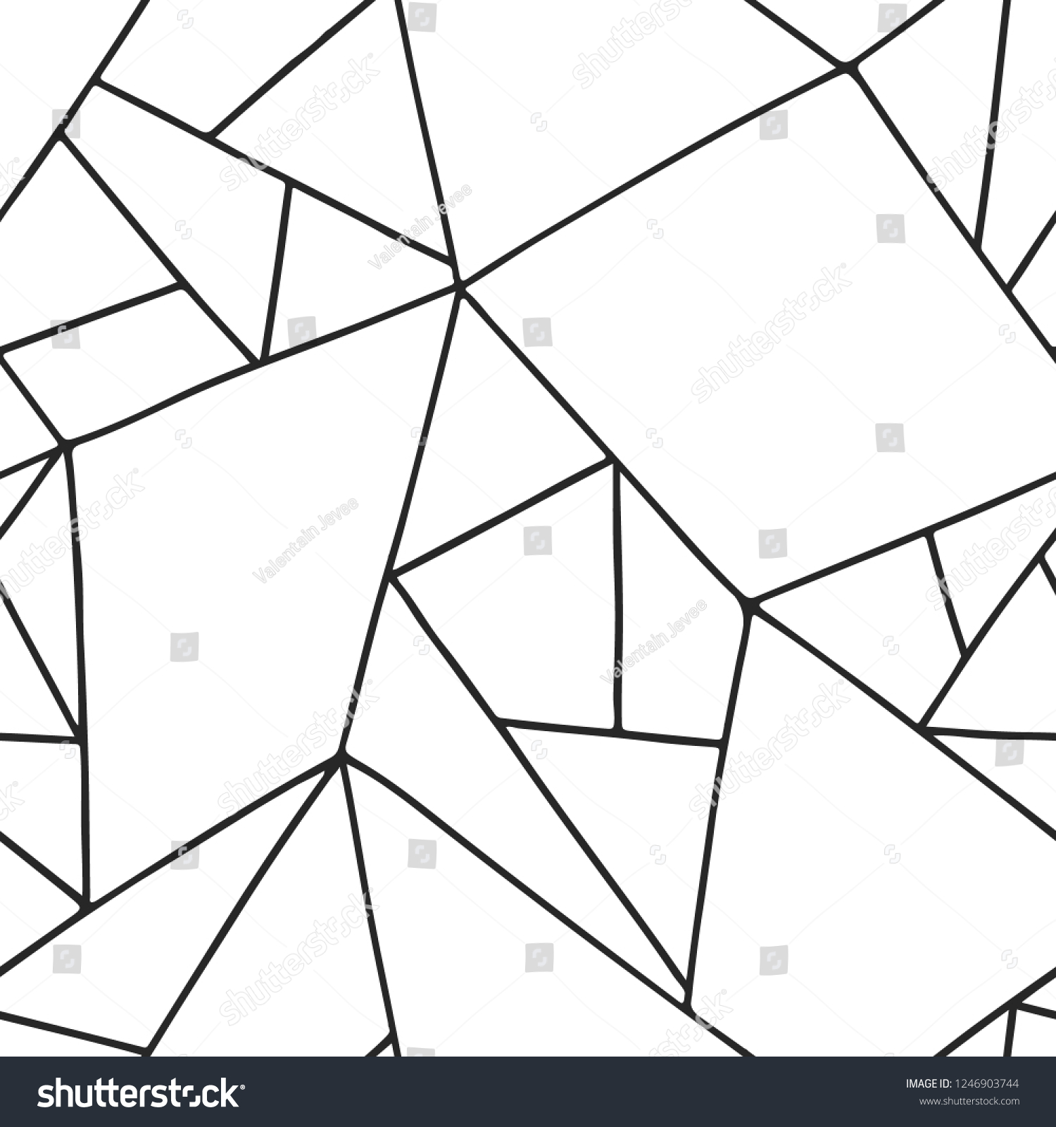 Seamless vector pattern black and white lined asymmetric geometric ...