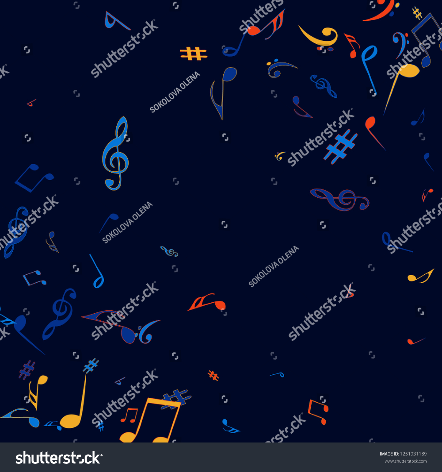 Musical Signs. Modern Background with Notes. Vector Element for Musical ...