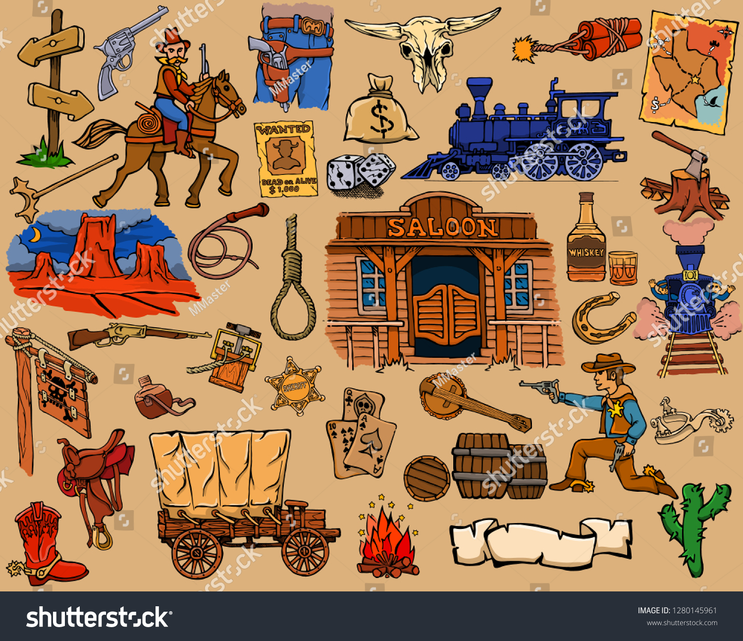 Cowboy set People and life of the wild west of North America_站酷海洛_正版图片 ...