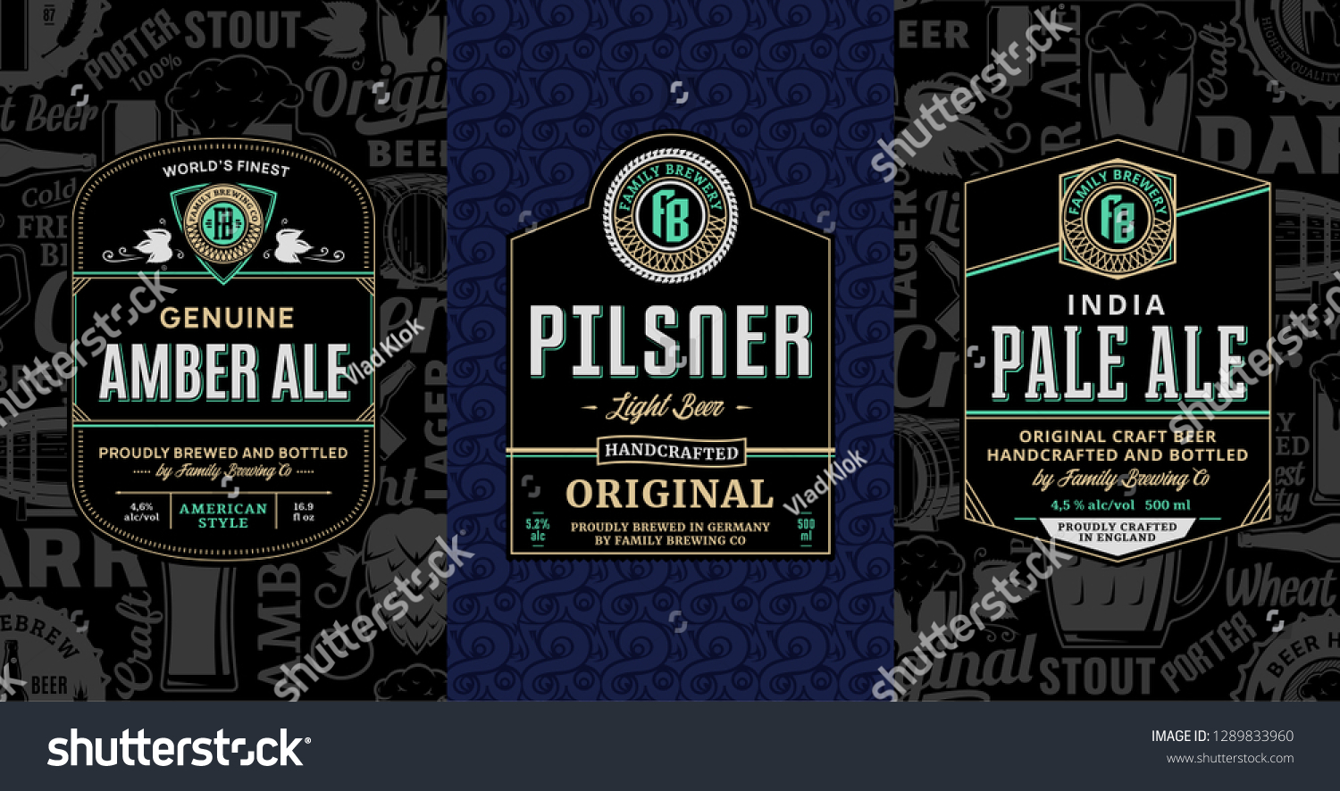 Vector vintage beer labels and packaging design templates. Pale ale ...