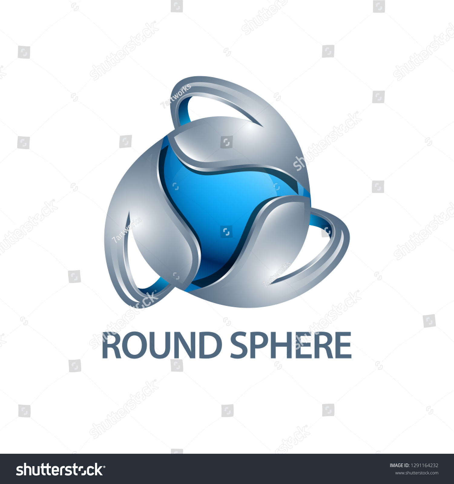 Round sphere logo concept design. three dimensional style. 3D Symbol ...