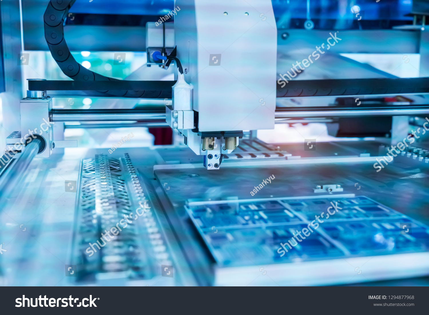 PCB Processing on CNC machine Production of electronic components at ...