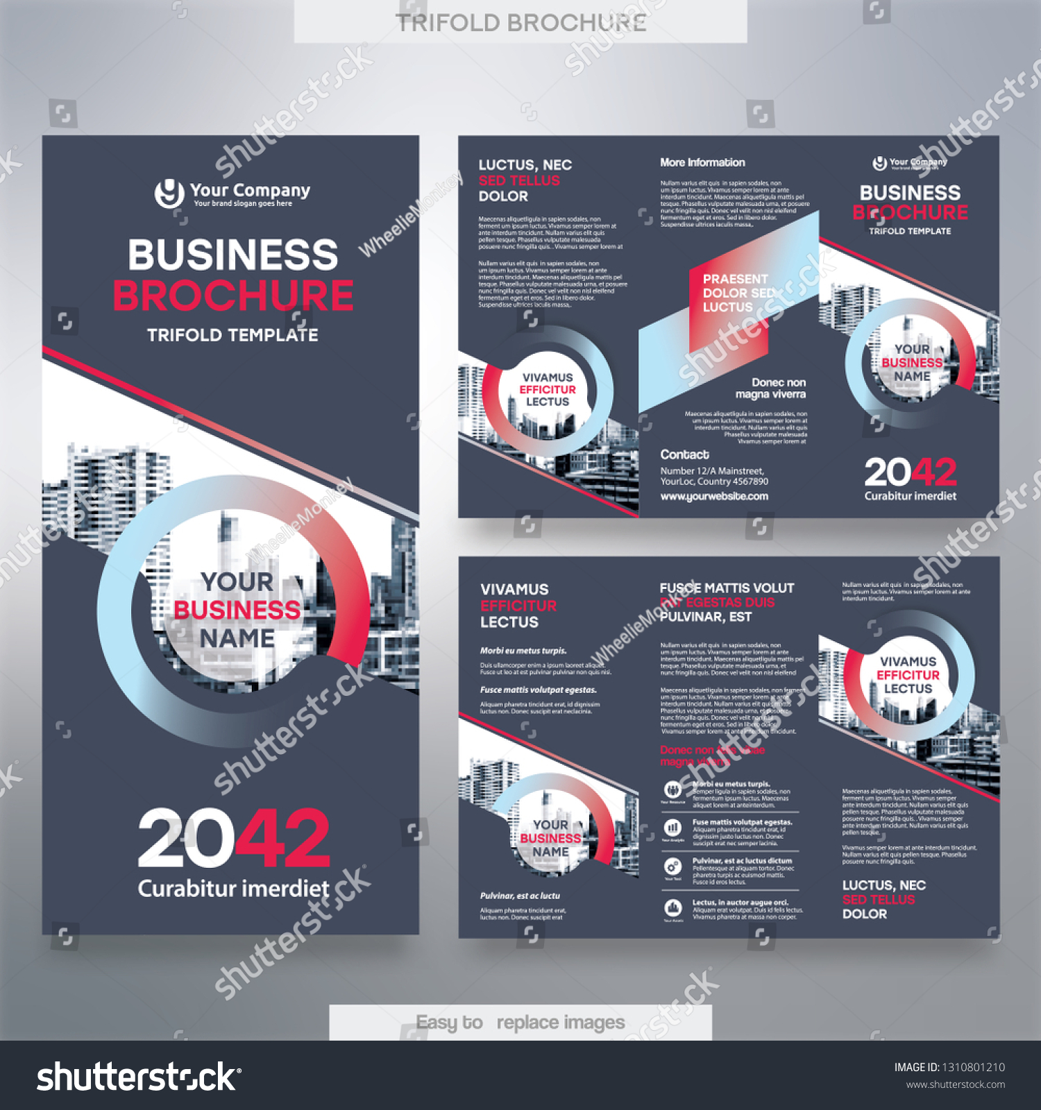 Business Brochure Template in Tri Fold Layout. Corporate Design Leaflet ...