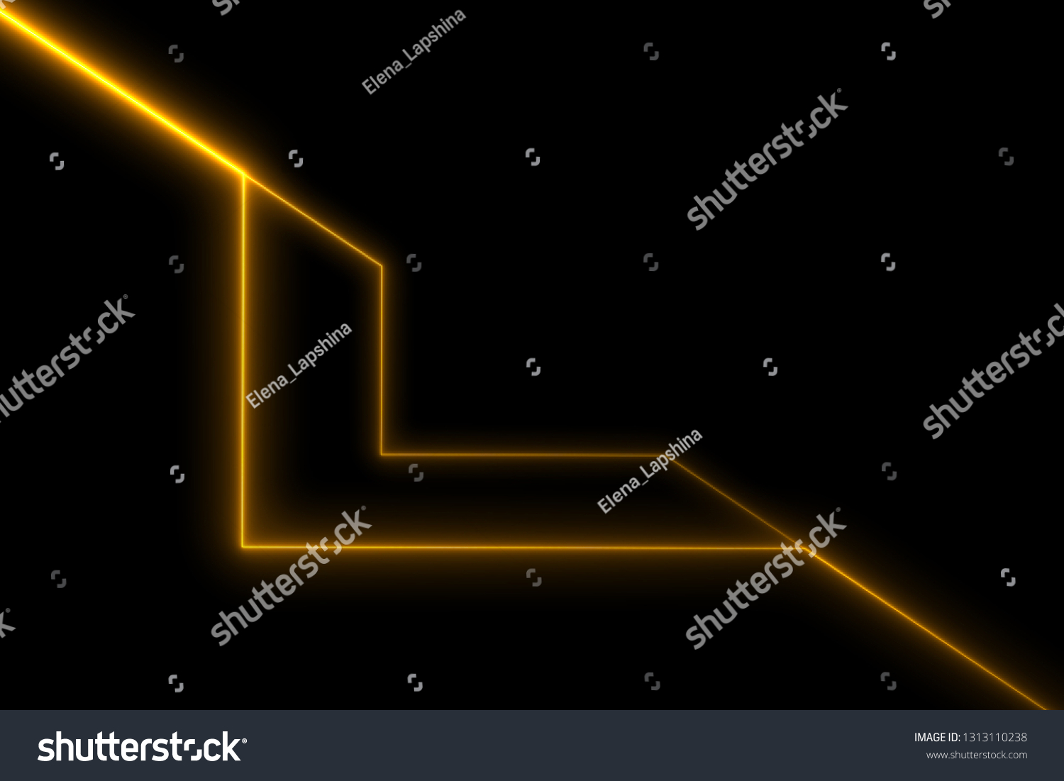 Light frame abstract. Glow effect. Glowing lines. Straight broken lines ...