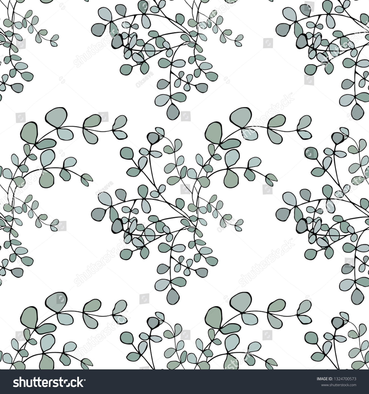 Seamless pattern of eucalyptus branches.Card for invitations and ...