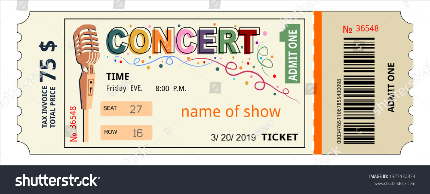 ticket concert invitation show coupon ticket pass admission entry ...