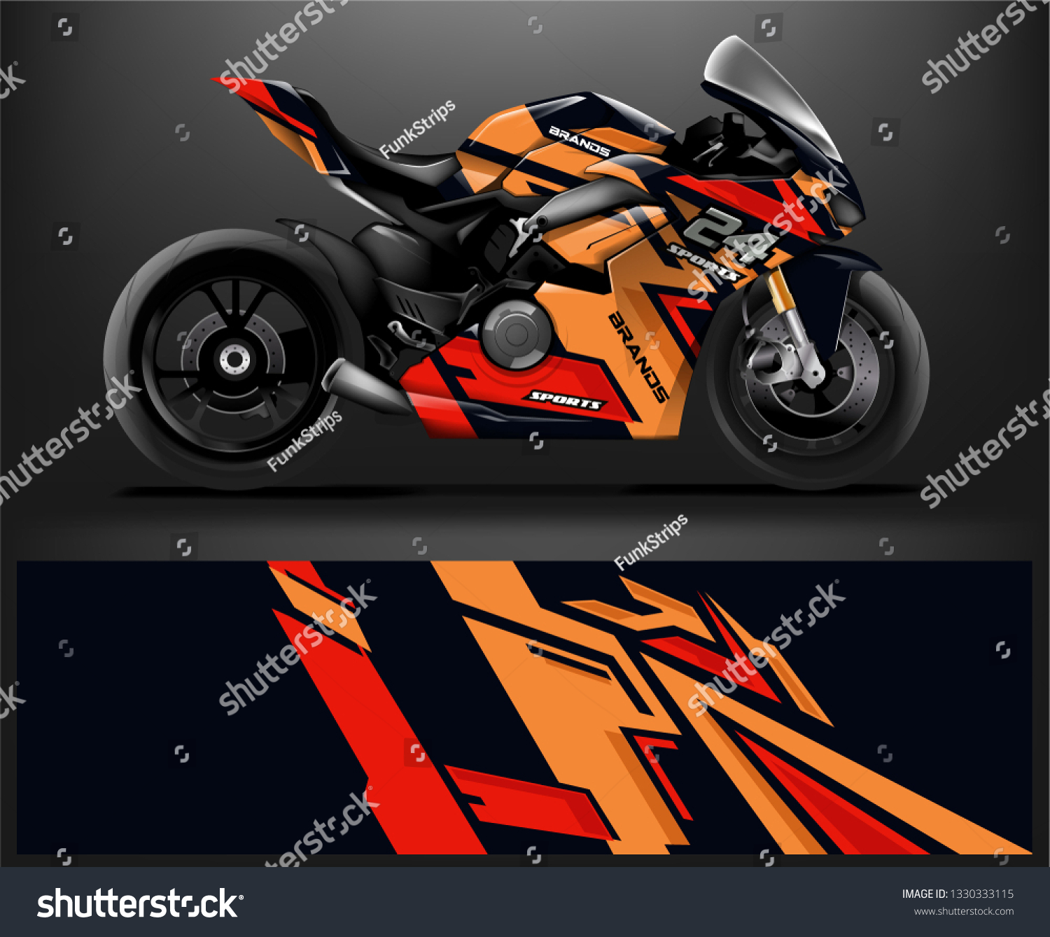 Motorcycle wrap design. ready print concept for vinyl wrap and ...
